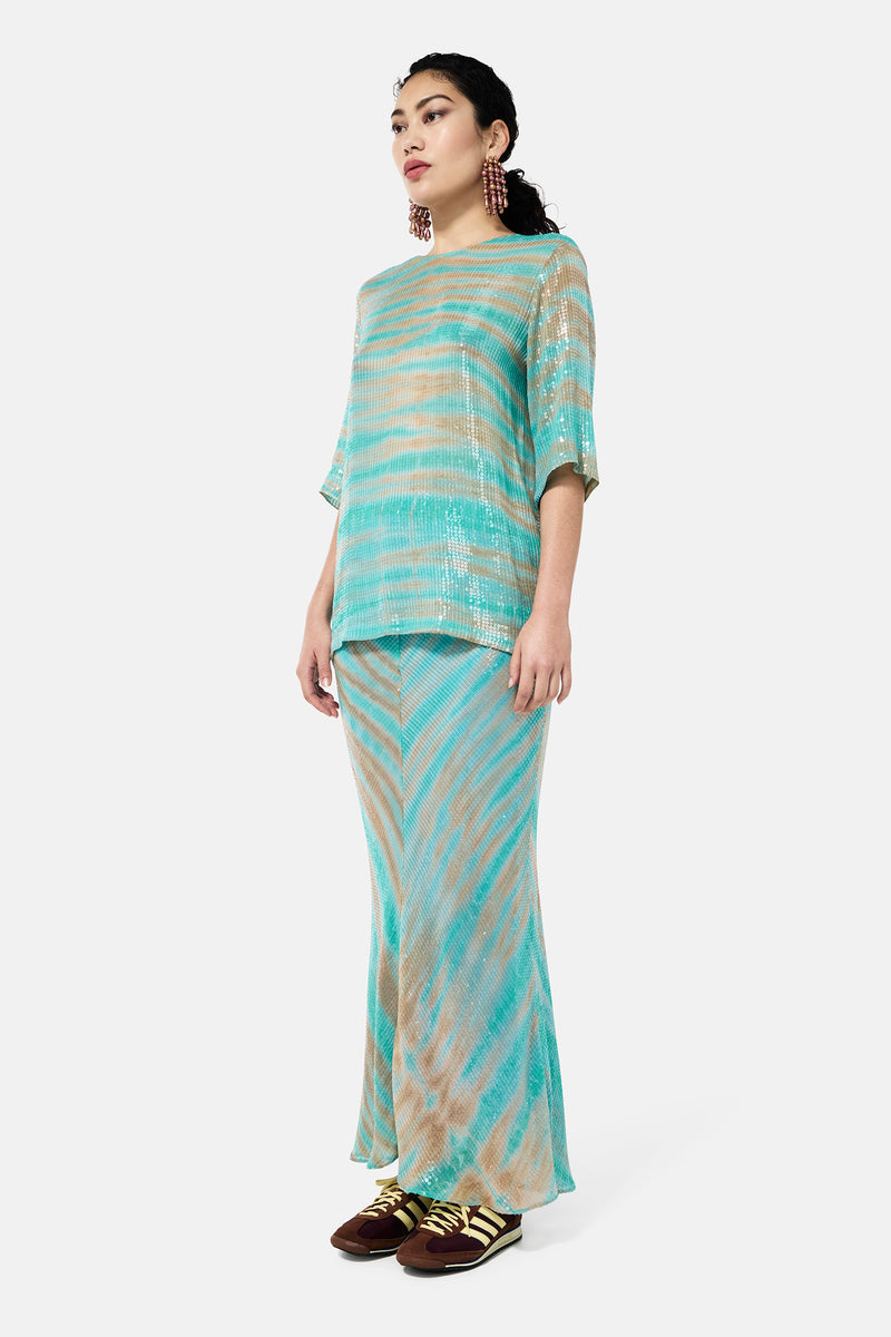 Sequin Light Ray Bias Top – Romance Was Born